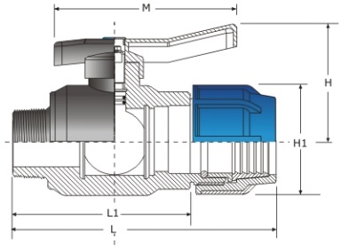 MDPE Ball Valve | Compression x Male Thread | Plastica Alfa
